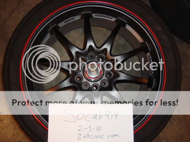 Volk CE28N Time Attack blk/red 18x7.5 +50 | 8th Generation Honda Civic ...